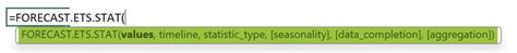 FORECAST ETS STAT Excel Function Syntax Steps Examples