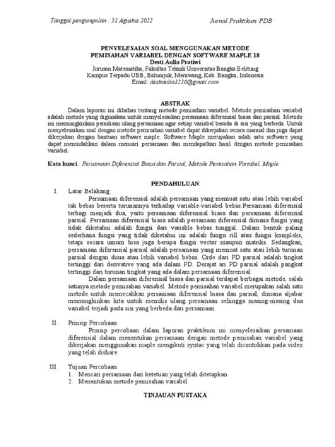 Persamaan Diferensial Biasa Pdf