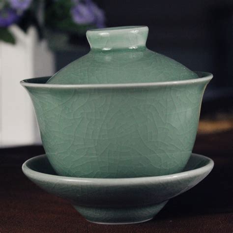 【尚器】正品龙泉釉青瓷功夫茶具陶瓷盖碗茶碗大号尚器茶具