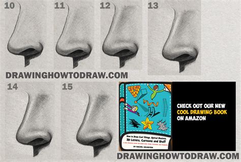How To Draw And Shade A Realistic Nose Side View In Pencil Or