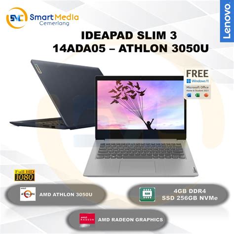 Jual Lenovo Ideapad Slim 3 Athlon 3050u 4gb 256gb Ssd Radeon