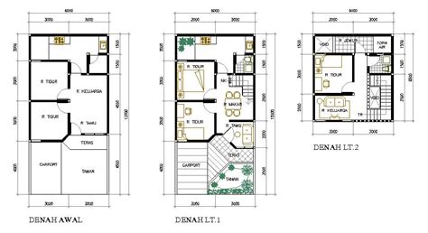 9 Sketsa Denah Rumah Modern Minimalis Type 36 Dengan 2 Kamar Tidur