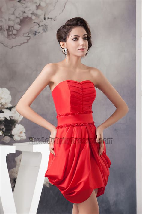 Chic Strapless Short Red Party Cocktail Homecoming Dress