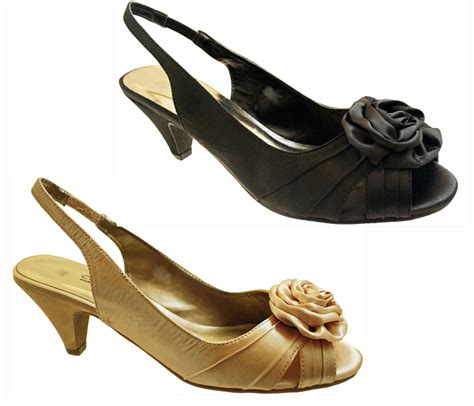 Ladies Satin Comfort Plus Wide Fitting Wedding Sandals Size 3 4 5 6 7 8