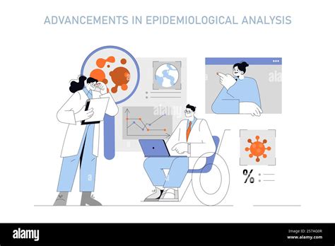 Epidemiological Research Concept Scientists Analyze Data On Diseases Using Statistics And