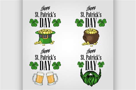 Stickers Set For Saint Patricks Day By Netkoff Thehungryjpeg