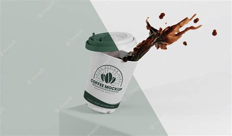 커피 얼룩 종이 커피 컵의 구성 프리미엄 Psd 파일