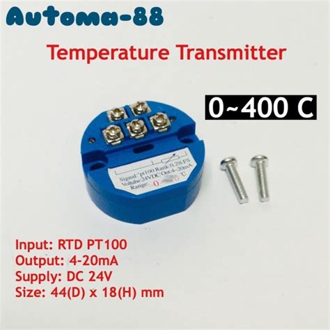 Jual Mm01 Temperature Transmitter 0 400c Rtd Pt100 Output 4 20ma 0 400 Derajat C Shopee Indonesia