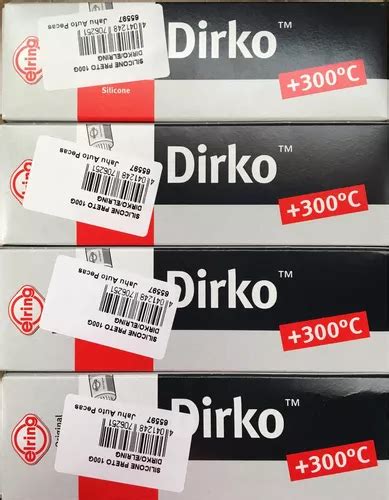 Kit 5 Cola Silicone Dirko Elring Preto 70ml 006553 700620 | Frete grátis