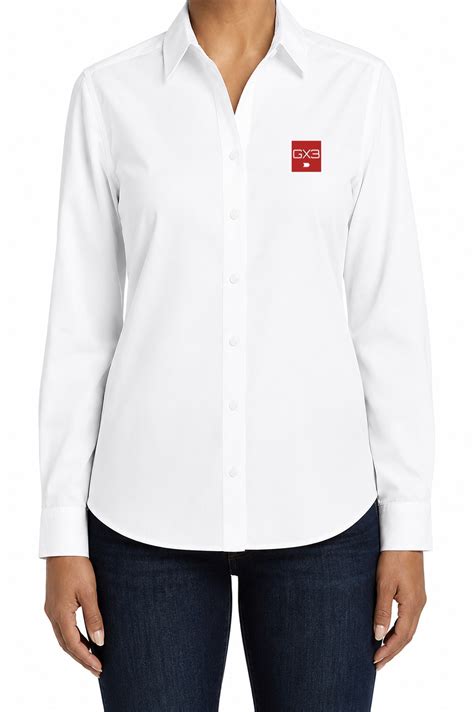 Womens Wsb Gx Program Long Sleeve Poplin Shirt Port Authority Ipromome