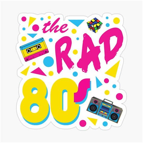 The Rad 1980s Vintage Eighties Costume Party Sticker For Sale By