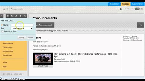 add menu item youtube