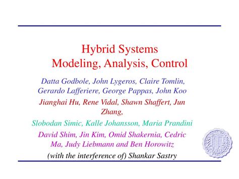 Ppt Hybrid Systems Modeling Analysis Control Powerpoint Presentation Id739912