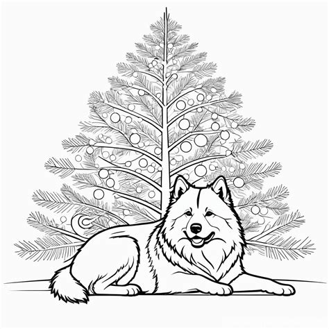 Eurasier Under Christmas Tree Stable Diffusion Online