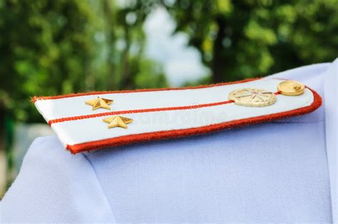 Shoulder Straps Of Russian Military Police Officers On A Form Stock