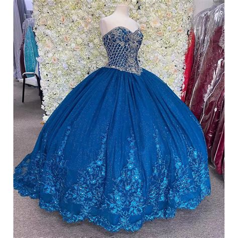 Vestidos de 15 on sale años azul con plateado