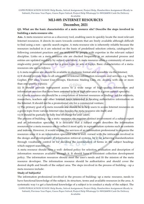 IGNOU MLI 005 Previous Year Solved Question Paper Dec 2021 English Medium IGNOU Solved