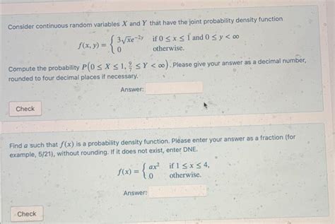 Solved Consider Continuous Random Variables X And Y That Chegg