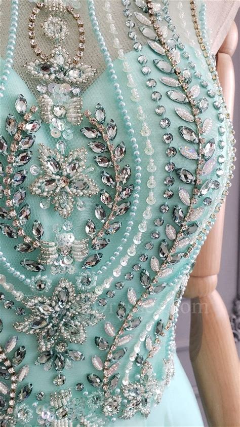 Gorgeous Long Pink Chiffon Beaded Prom Party Dress High Neck Sheer Back