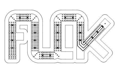 Digital File For Fuck Cribbage Board 4 Lane Cribbage Board Pattern Svg Pdf Dxf Lightburn Ai