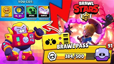 Brawl Pass Opening Cu Surge Si Spike Brawl Stars Youtube