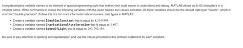 Solved Using Descriptive Variable Names Is An Element Of