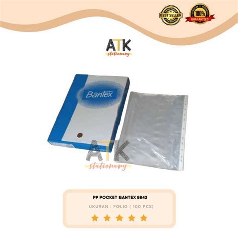 Jual Plastik Pp Pocket File Folio Bantex 8843 F4 Isi 100 Lembar Atk Di