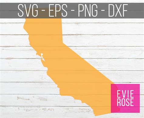 California Svg Dxf Eps And Png Cut Files State Digital Etsy