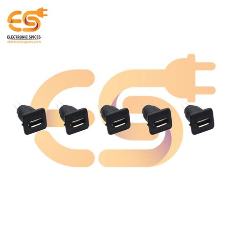 Buy Mini Micro Usb Panel Mounting Female Jack Black