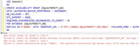 Sql Server Fix Msg Failed To Create The Windows Server Failover Clustering Wsfc