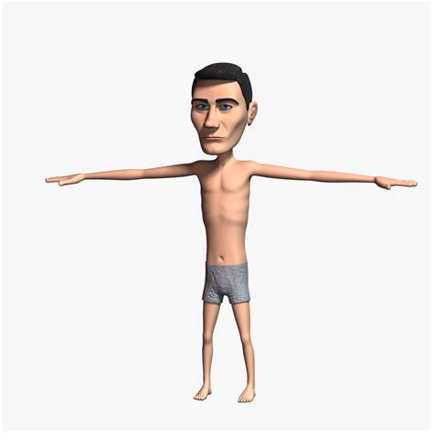 Cartoon Skinny Guy 3d Model 29 Ma Obj Max Free3d