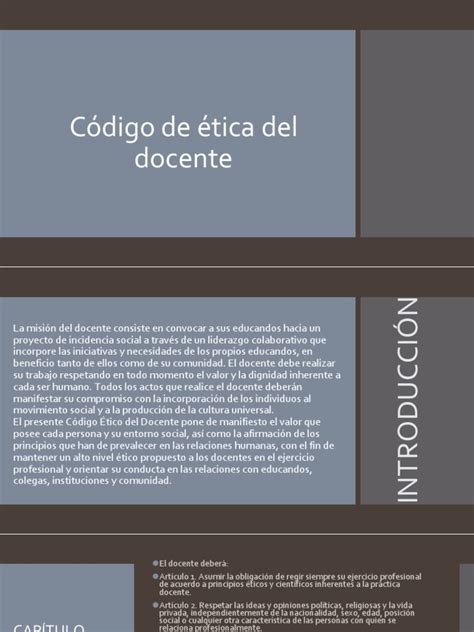 Código De ética Del Docente Pdf Maestros Evaluación
