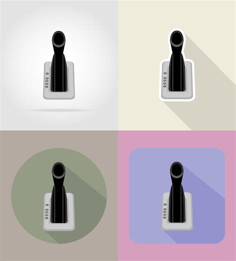 Car Gear Lever Flat Icons Vector Illustration 489579 Vector Art At Vecteezy