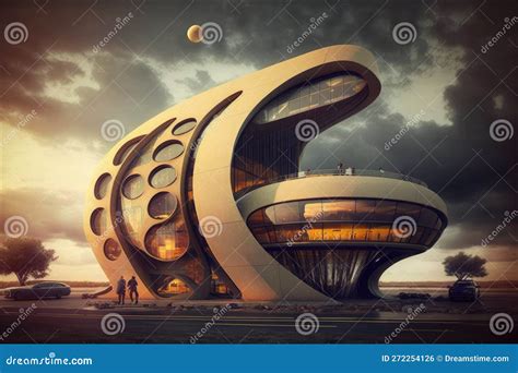 Futuristic Modern Hotel Showcasing Sleek And Innovative Design With State Of The Art