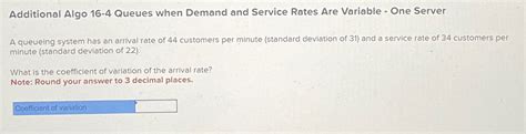 Solved Additional Algo 16 4 ﻿queues When Demand And Service