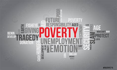 Poverty Word Cloud Background Educational Awareness Vector Illustration