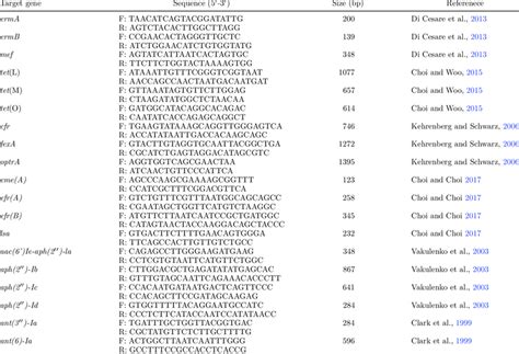 Primer Sequences Used For The Amplification Download Scientific Diagram
