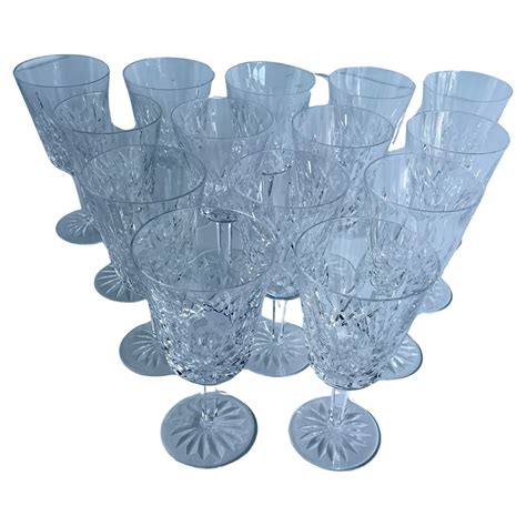 Set Of 14 Vintage Lismore Waterford Crystal Goblet Water Wine Glasses