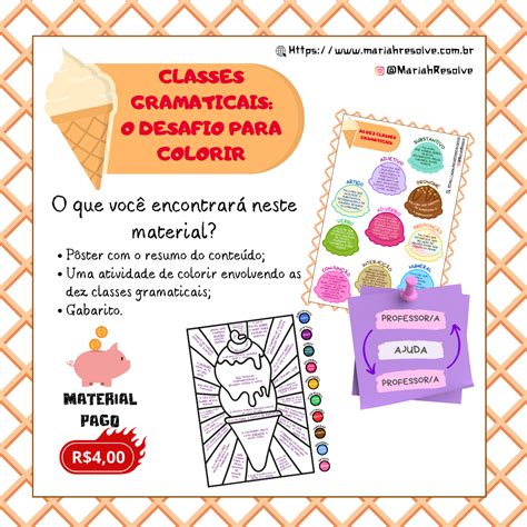 Classes Gramaticais O Desafio De Colorir Mariáh Resolve