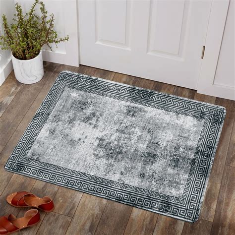 lahome modern bordered rugs for entryway 2x3 washable