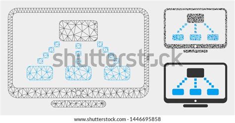 Mesh Hierarchy Monitor Model Triangle Mosaic Stock Vector Royalty Free 1446695858 Shutterstock