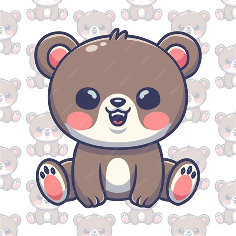 A Cute Kawaii Little Bear Cartoon Style Premium Ai Generated Vector