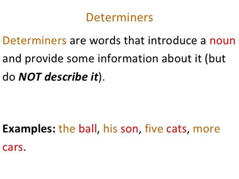 Determiner Définition What Is