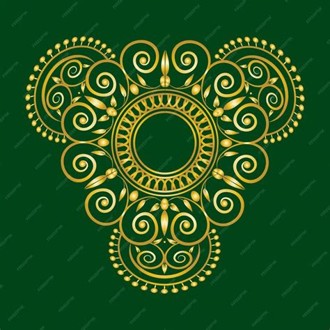 Premium Vector Golden Ternary Floral Ornament Border Frame Design Vector