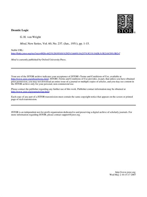 Dokumen Tips Deontic Logic Von Wright 1951 Pdf Modal Logic Logic