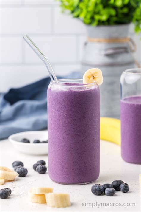 Blueberry Banana Smoothie Simply Macros