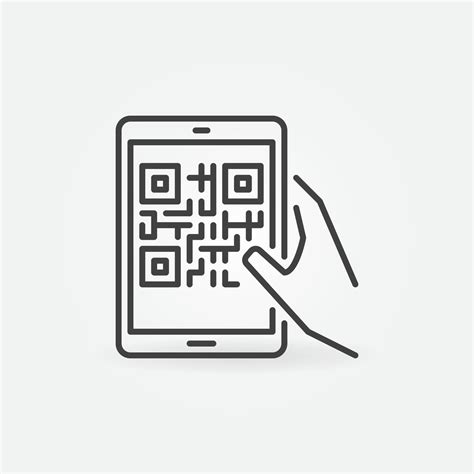 main tenant la tablette avec l icône de fine ligne de vecteur de code