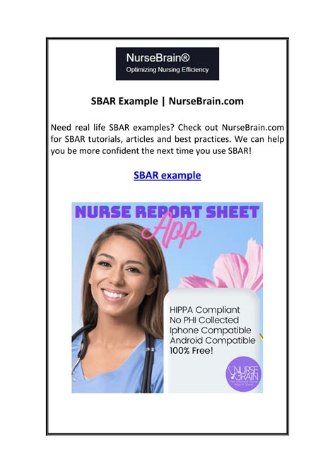Ppt Sbar Example Powerpoint Presentation Free