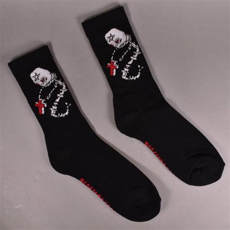 Psockadelic Socks Skeletal Socks Black Accessories From Native