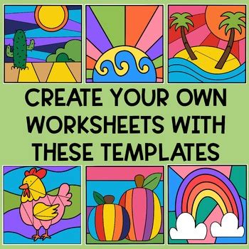 Create Your Own Color By Number Template Bundle By Katie S Clipart